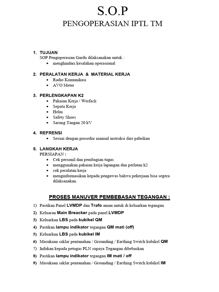 Sop Iptl TM | PDF