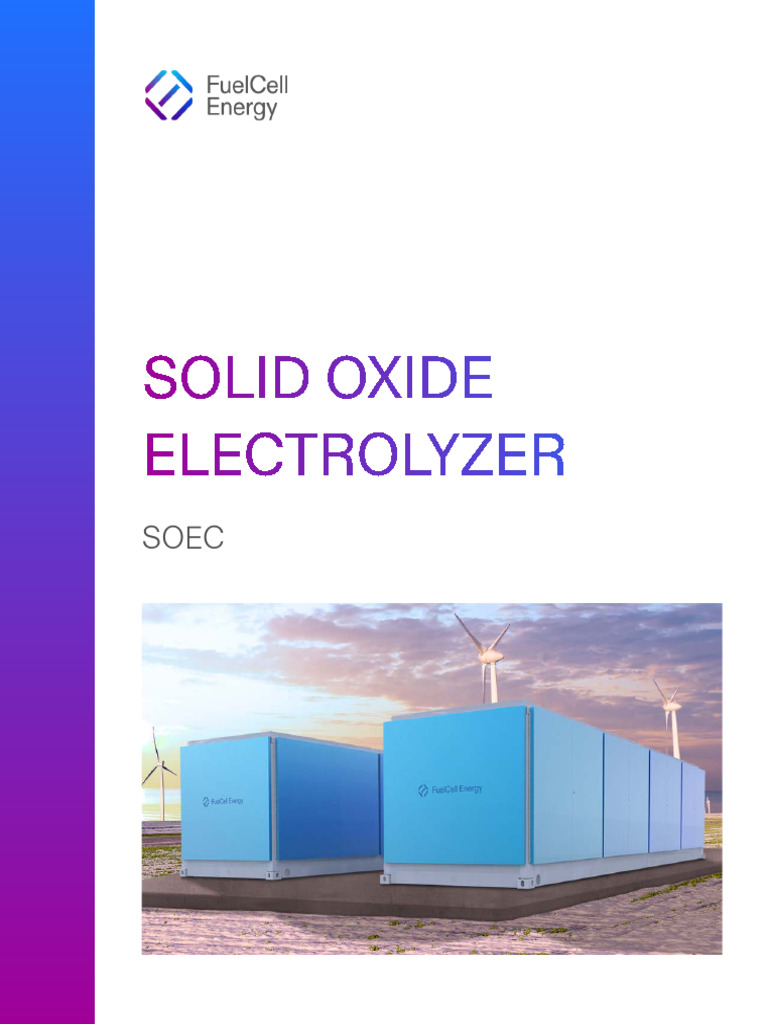 Solid Oxide Electrolyzer Spec Sheet | PDF | Energy Storage | Environmental Technology