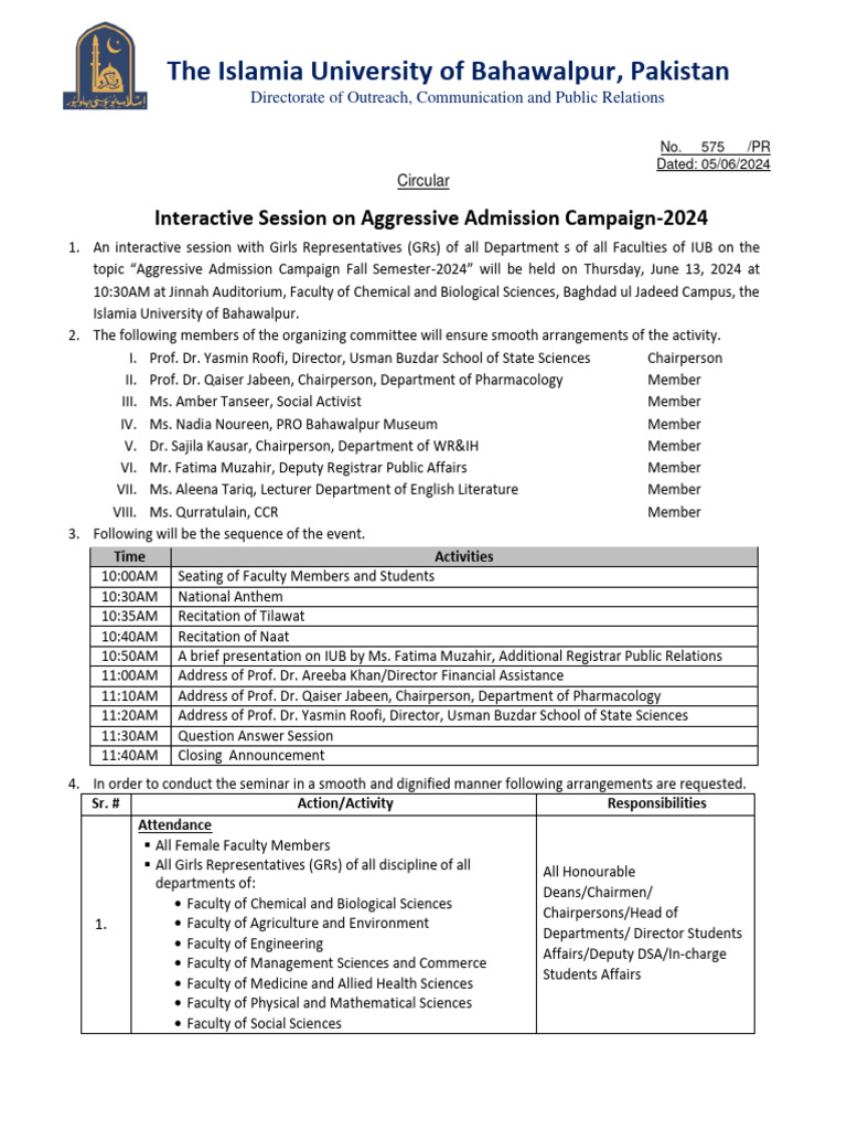 Interactive Session With GRs On Aggressive Admission Campaign-2024 ...