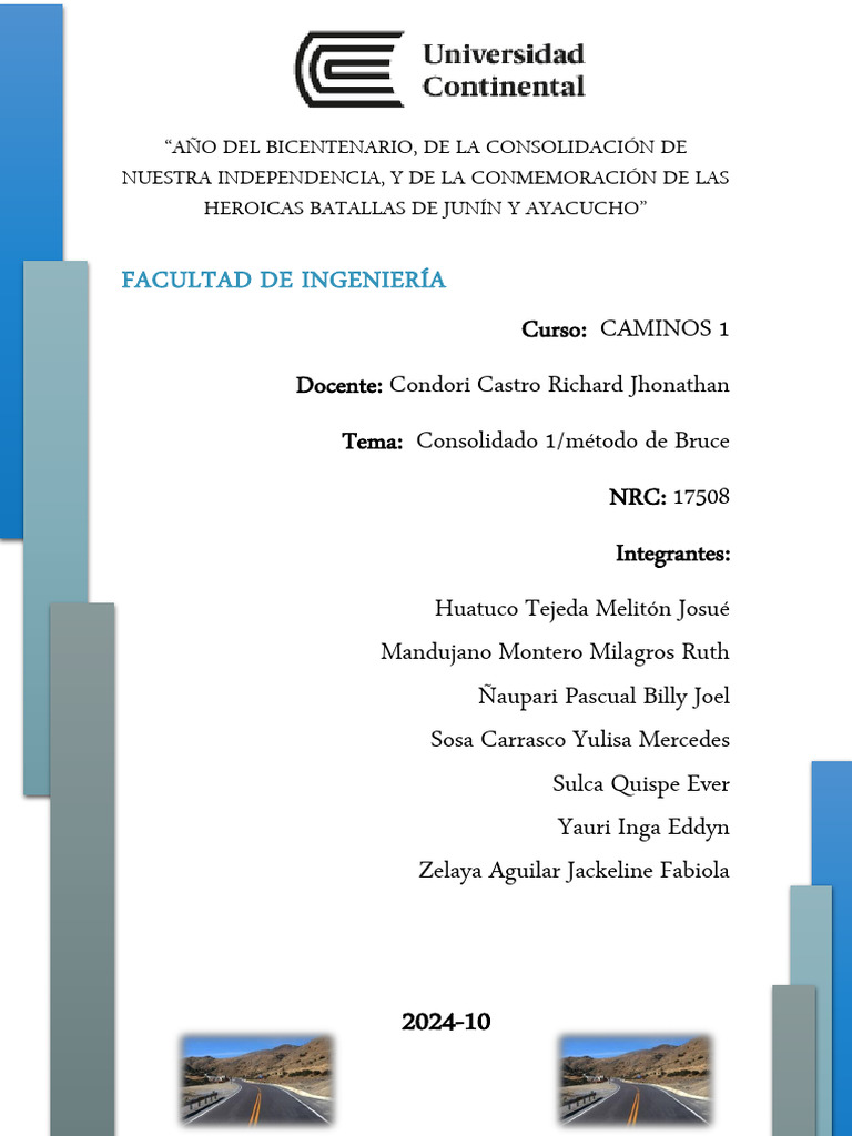 Consolidado 1 - Caminos 1 | PDF | Pendiente | La carretera
