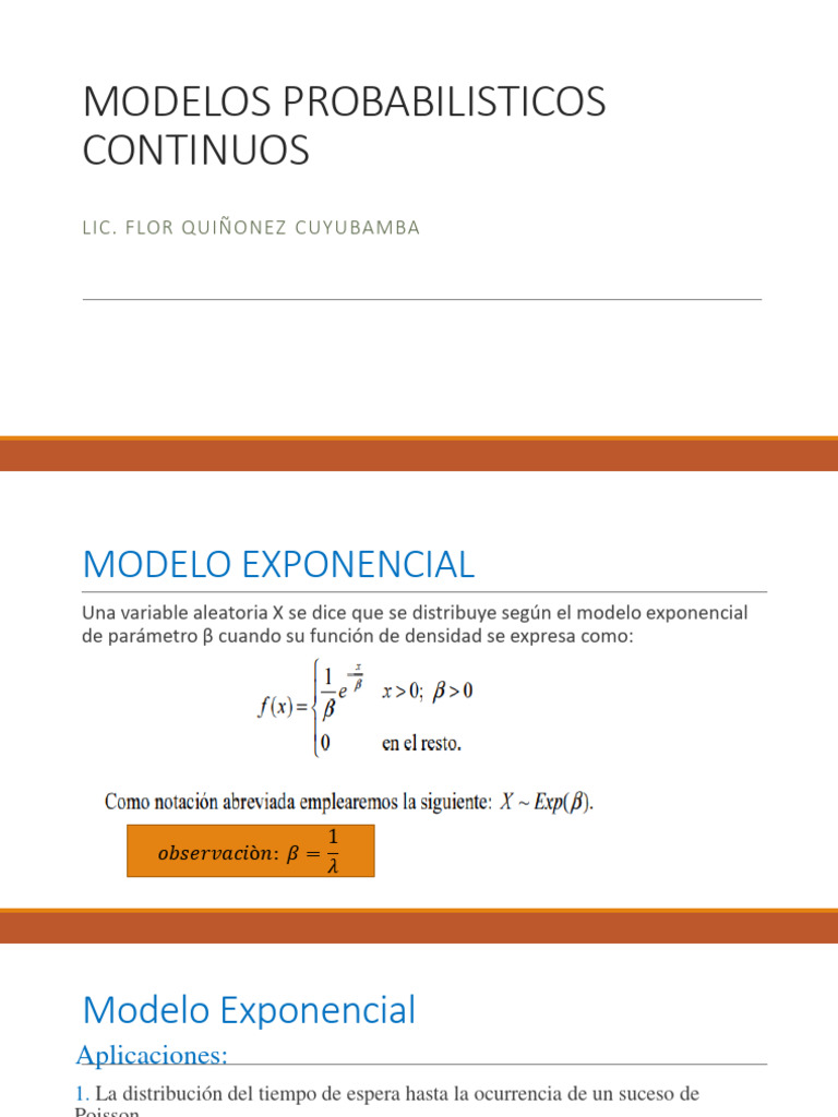 Modelos Probabilisticos Continuos2021-1 | PDF | Distribución de veneno | Enseñanza de matemática