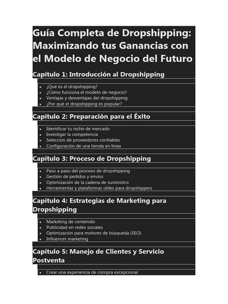 Guía Completa de Dropshipping | PDF | Las compras en línea | Logística