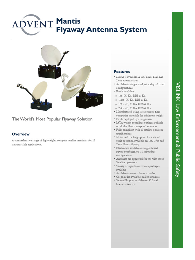 Mantis Flyaway Antenna System Overview | PDF | Satellite Television ...