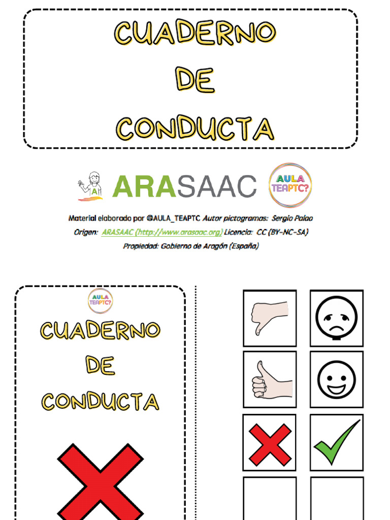 Cuaderno de Conducta con Pictogramas | PDF
