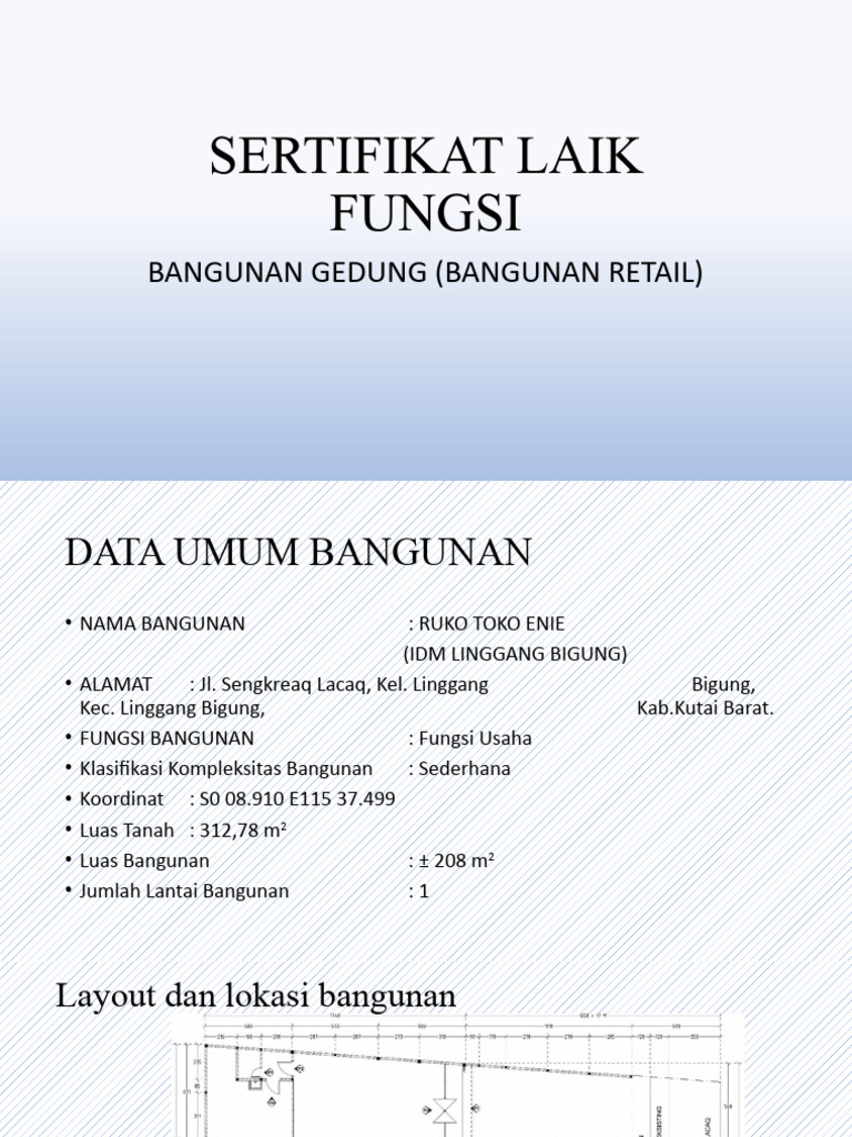 Presentasi Sertifikat Laik Fungsi Sengkereaq | PDF