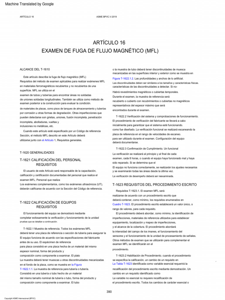 Asme Sec V Art 16 | PDF