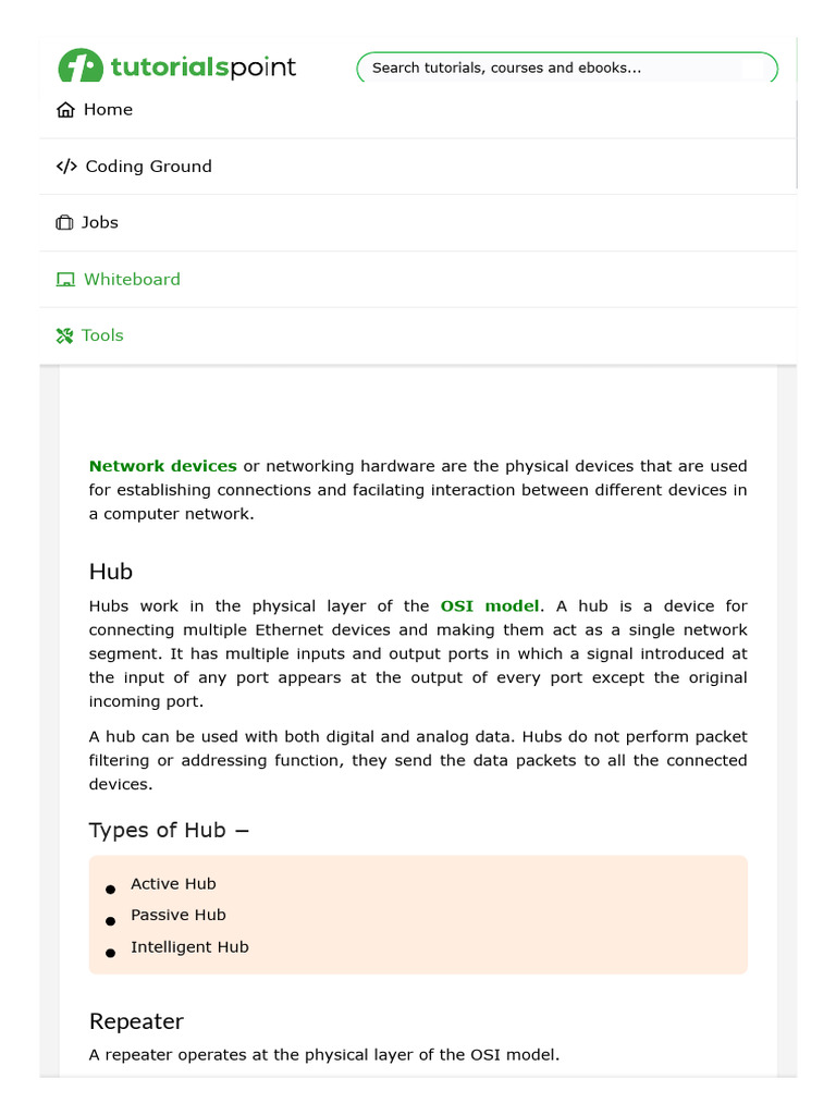 Network Devices (Hub, Repeater, Bridge, Switch, Router, Gateways and Brouter) | PDF | Router ...