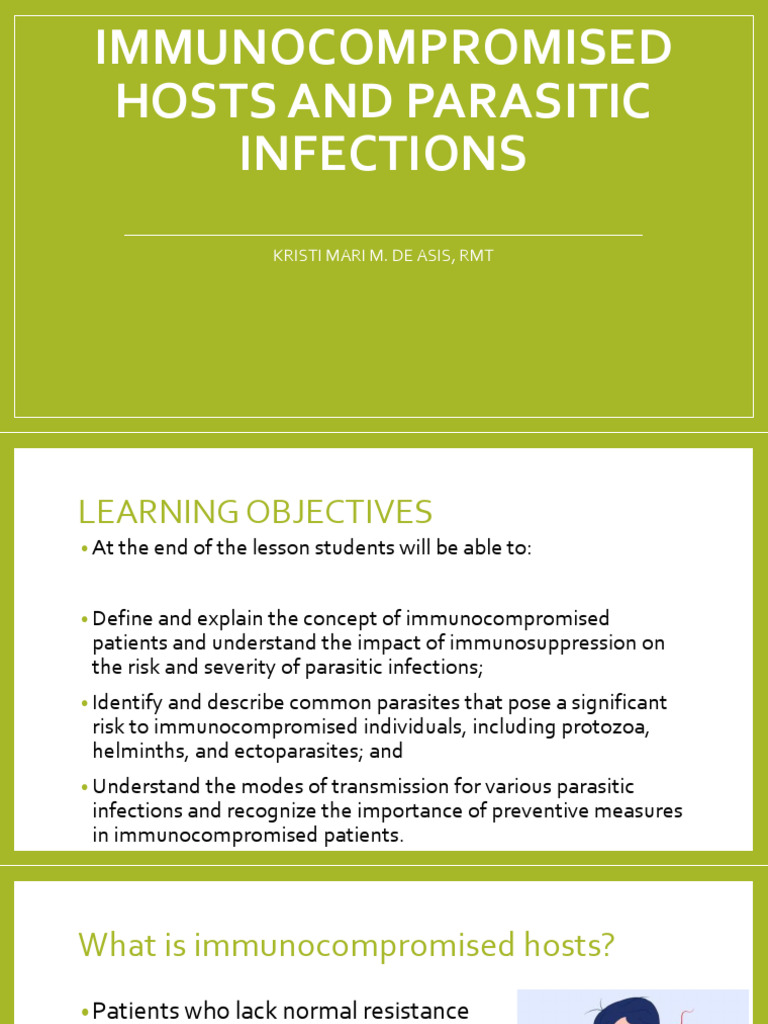 Immunocompromised Hosts and Parasitic Infections | PDF | Immune System ...