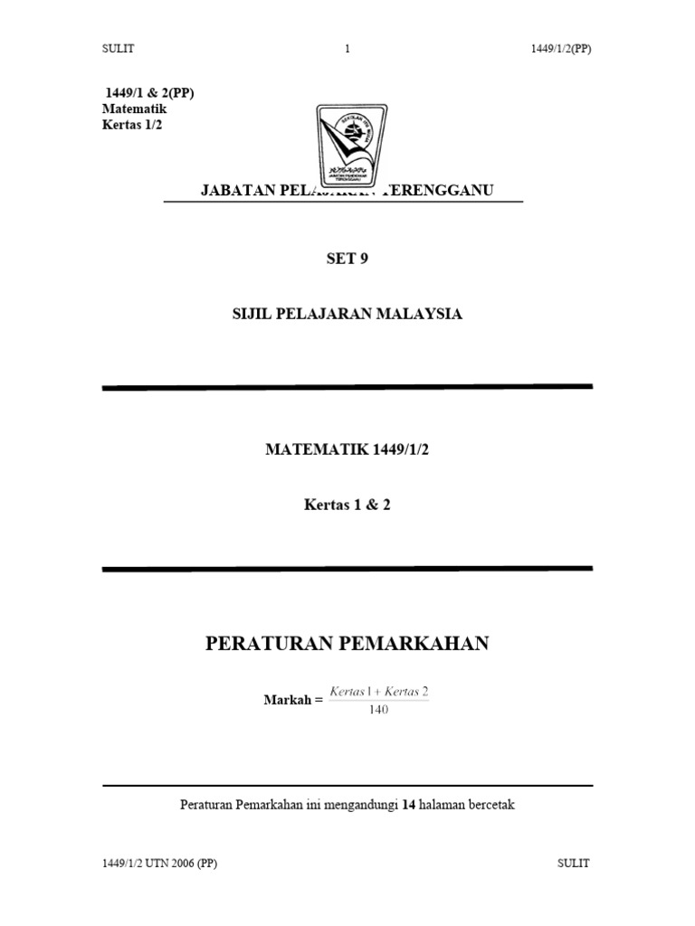 Set 9 Skema K1 & K2 | PDF