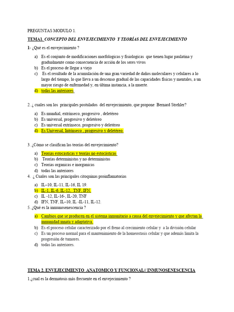 Recopilacion Preguntas Modulo 1 Listo | PDF | Depresión (estado de ánimo) | Ansiedad