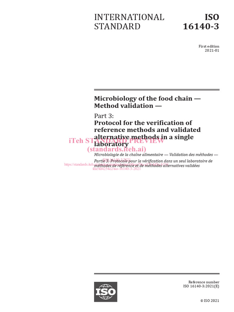 Iso 16140 3 2021 | PDF | Verification And Validation | International ...