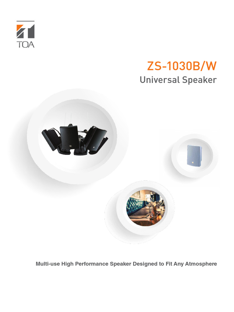 TOA ZS-1030B Universal Speaker Overview | PDF | Loudspeaker | Audio ...