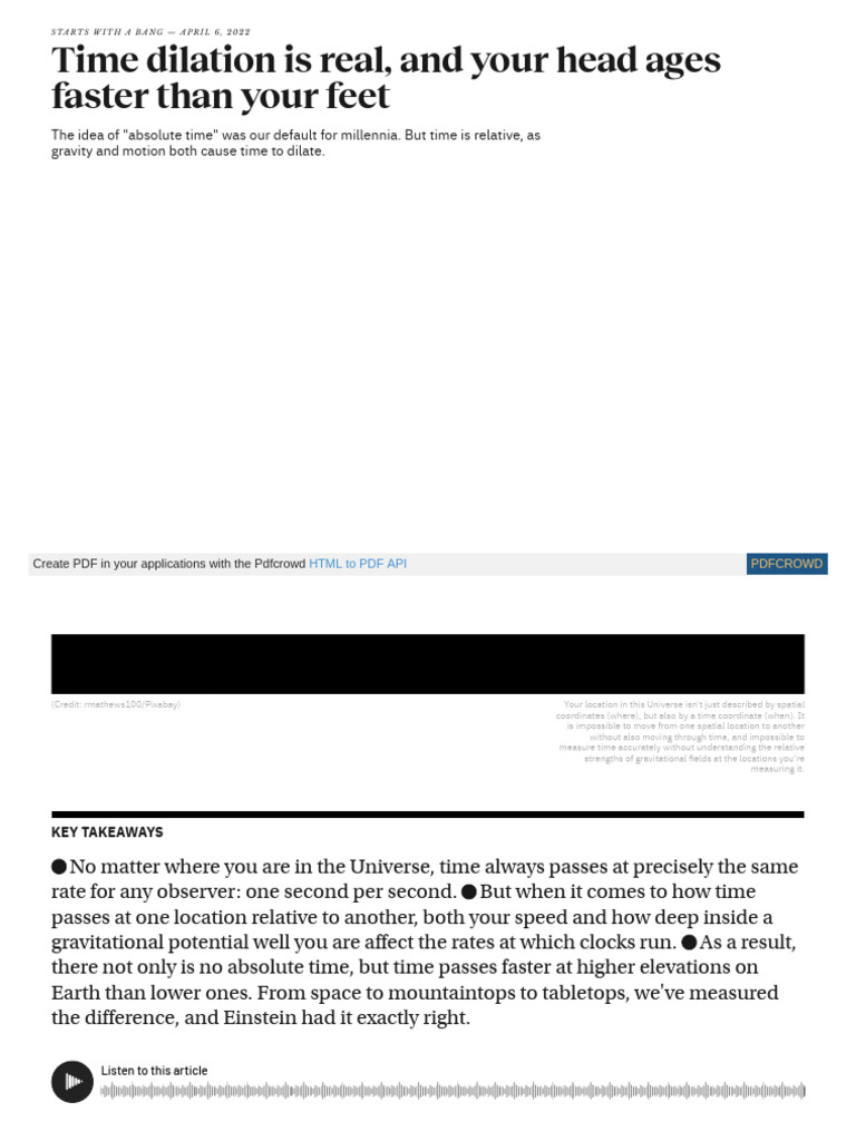 Time Dilation Explained for Science Enthusiasts | PDF | Redshift | Photon