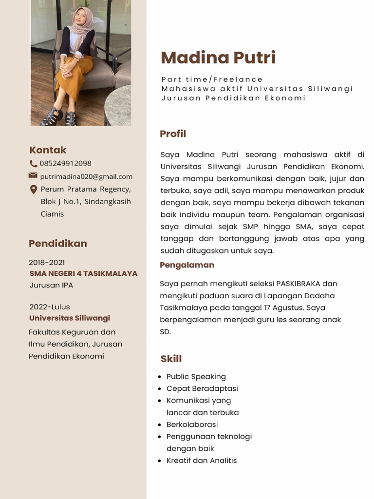 CV - Madina Putri | PDF