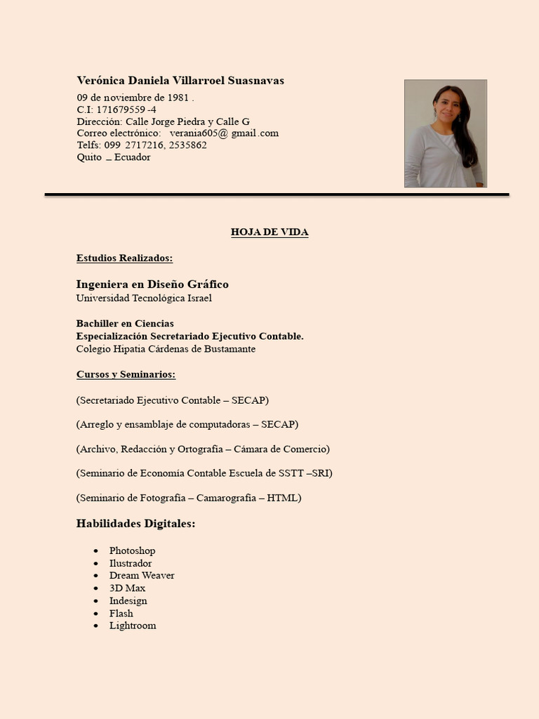CV 2024 Vero Villarroel | PDF | Business | Economias