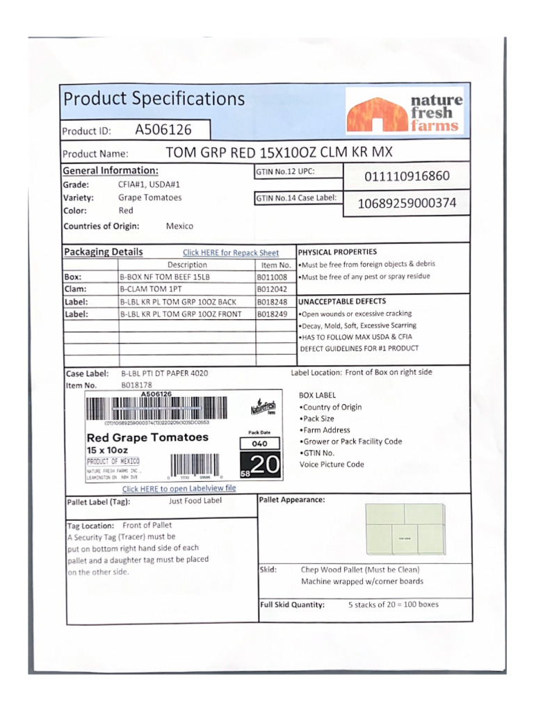 Product Specifications | PDF