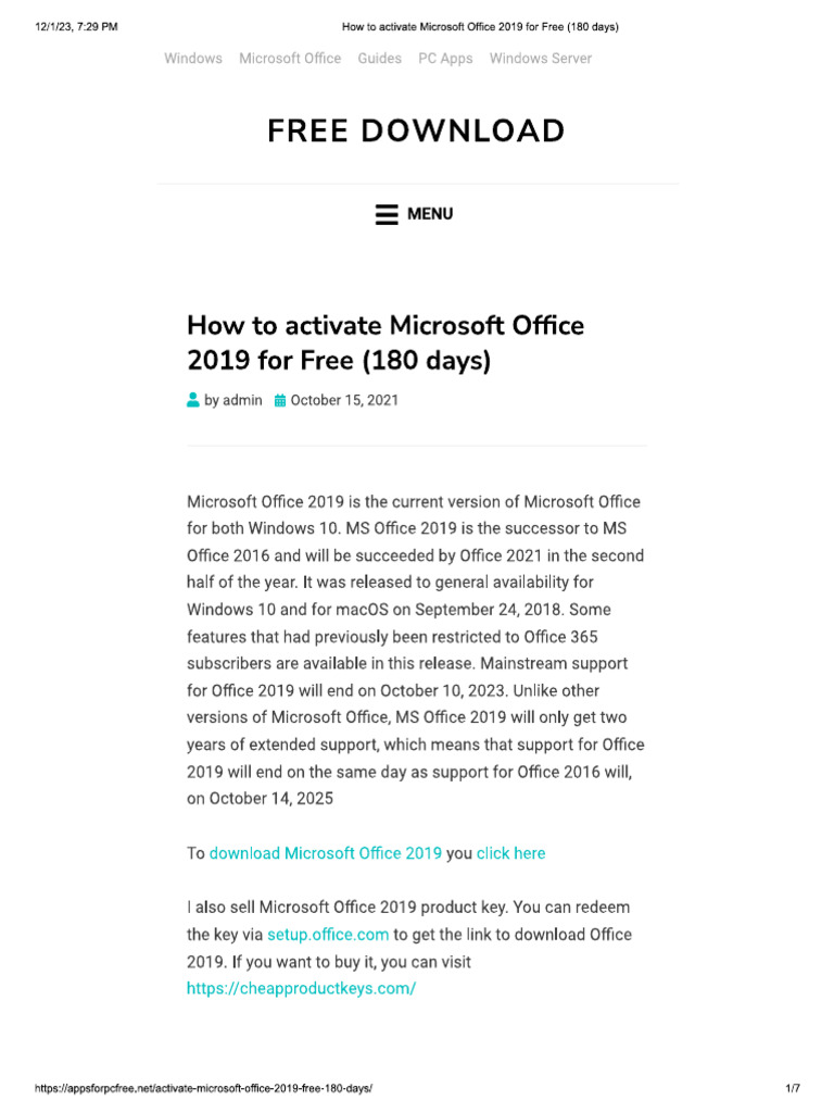MS Word Free Code 180 Days | PDF