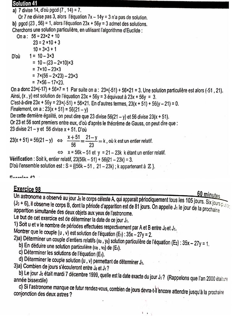 Exo Arithmetique | PDF