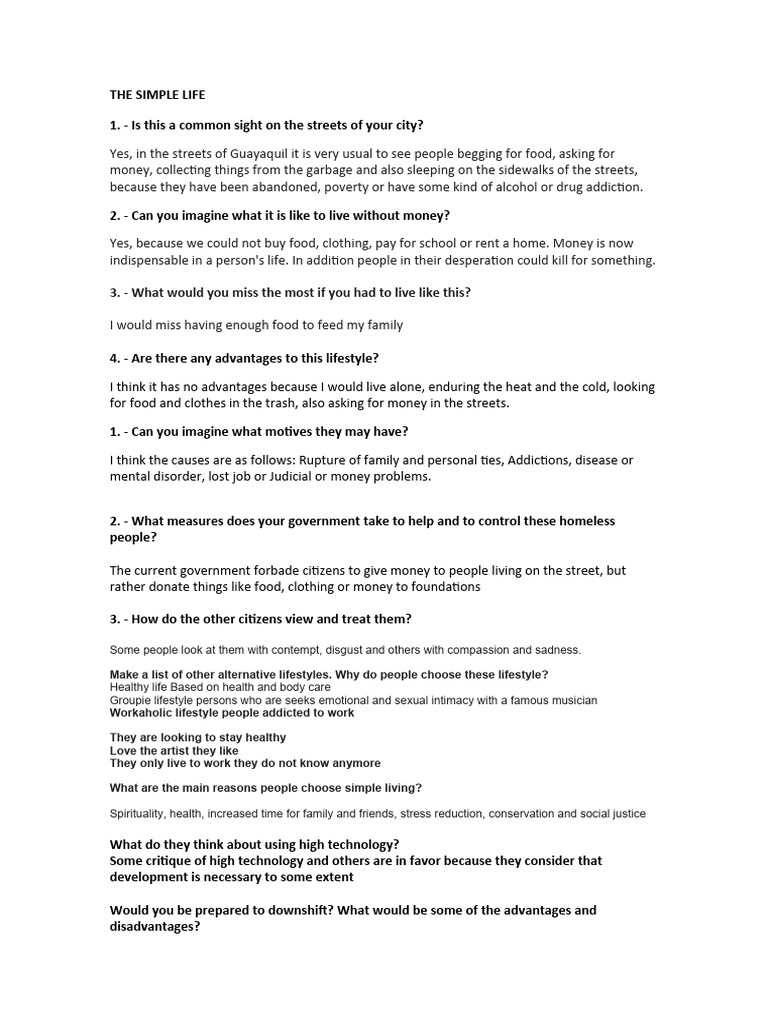 The Simple Life | PDF | Simple Living | Psychology