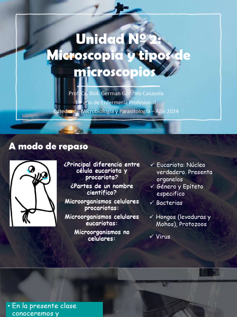 Unidad Nº2 Microscopia y Tipos de Microorganismos 2024 | PDF ...