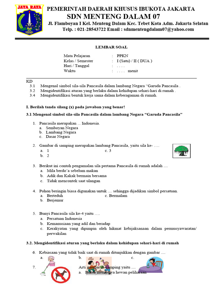 Lembar Soal PPKN Bu Rina | PDF | Karier & Perkembangan | Seni & Disiplin Bahasa