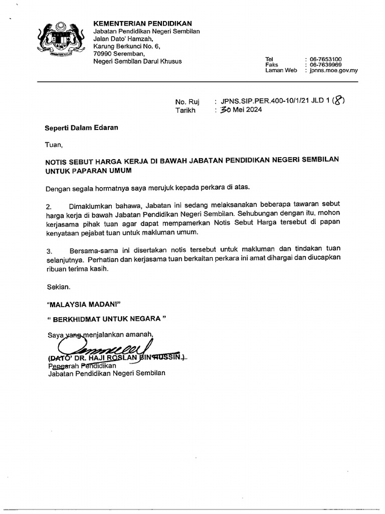 Notis Iklan Sebutharga Fasa 2 2024 | PDF