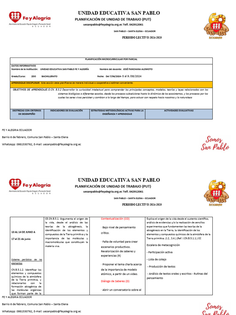 Quimica 2do 2024 Pdf Plan De Estudios Química