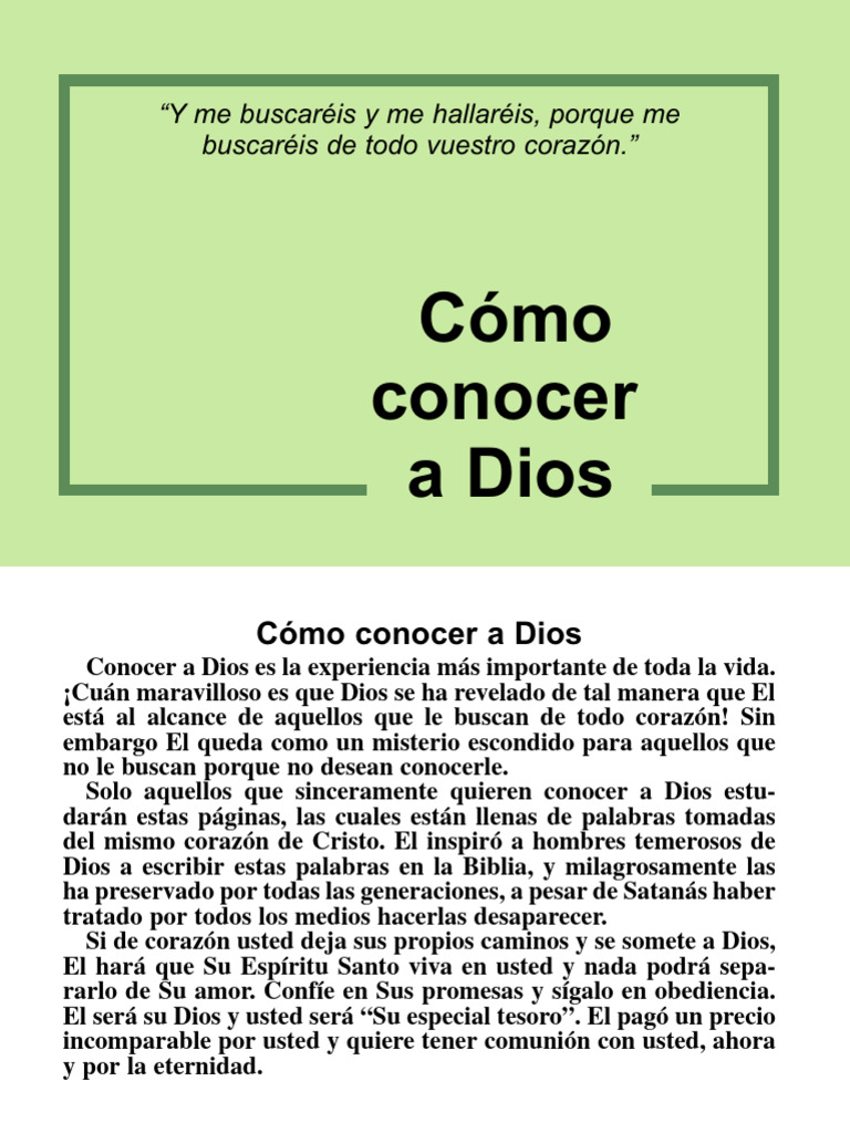Cómo Conocer A Dios | PDF | Cristo (título) | María, madre de Jesús