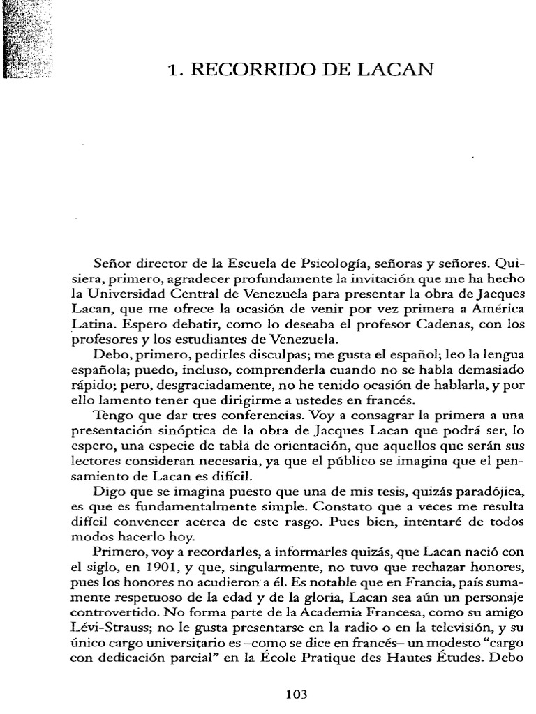 Miller, J-A. (1979) - Recorrido de Lacan | PDF | Jacques Lacan | Mente inconsciente