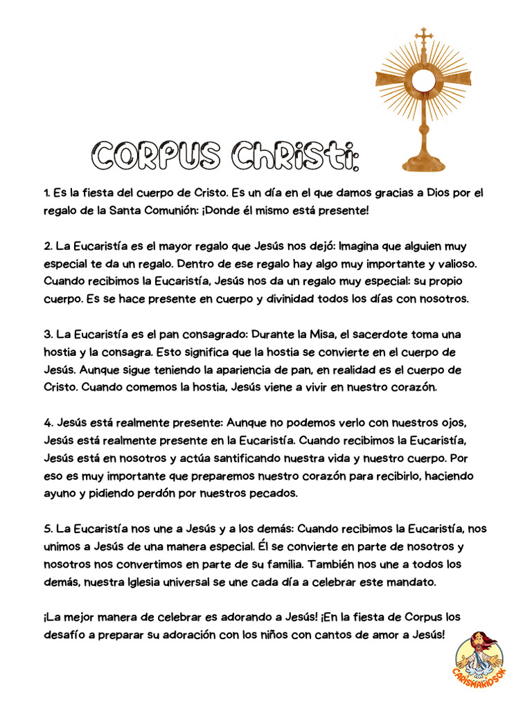 Corpus | PDF | eucaristía | Cristo (título)