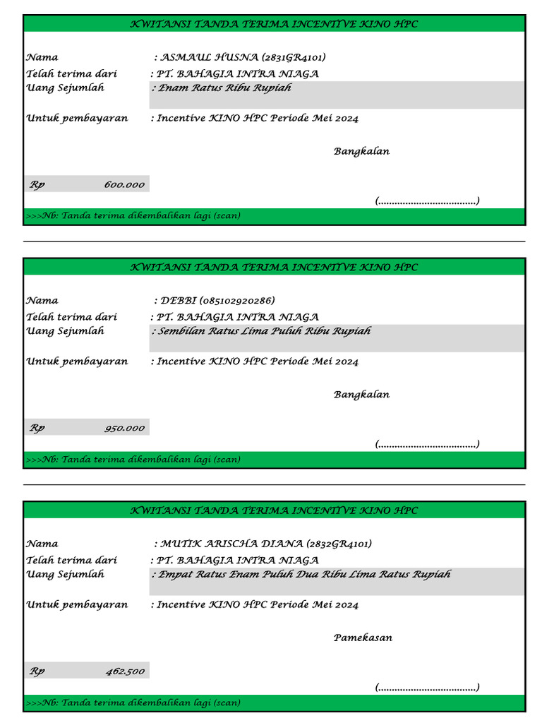 Kwitansi Sfi Kino HPC P05 2024 | PDF