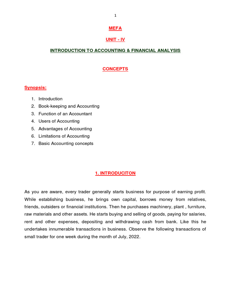 MEFA-UNIT-4 | Download Free PDF | Debits And Credits | Expense