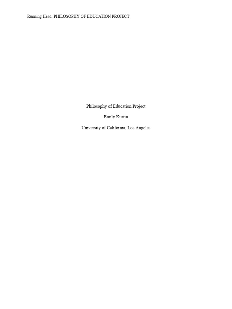 philosophy of education project | PDF | Teachers | Philosophy Of Education