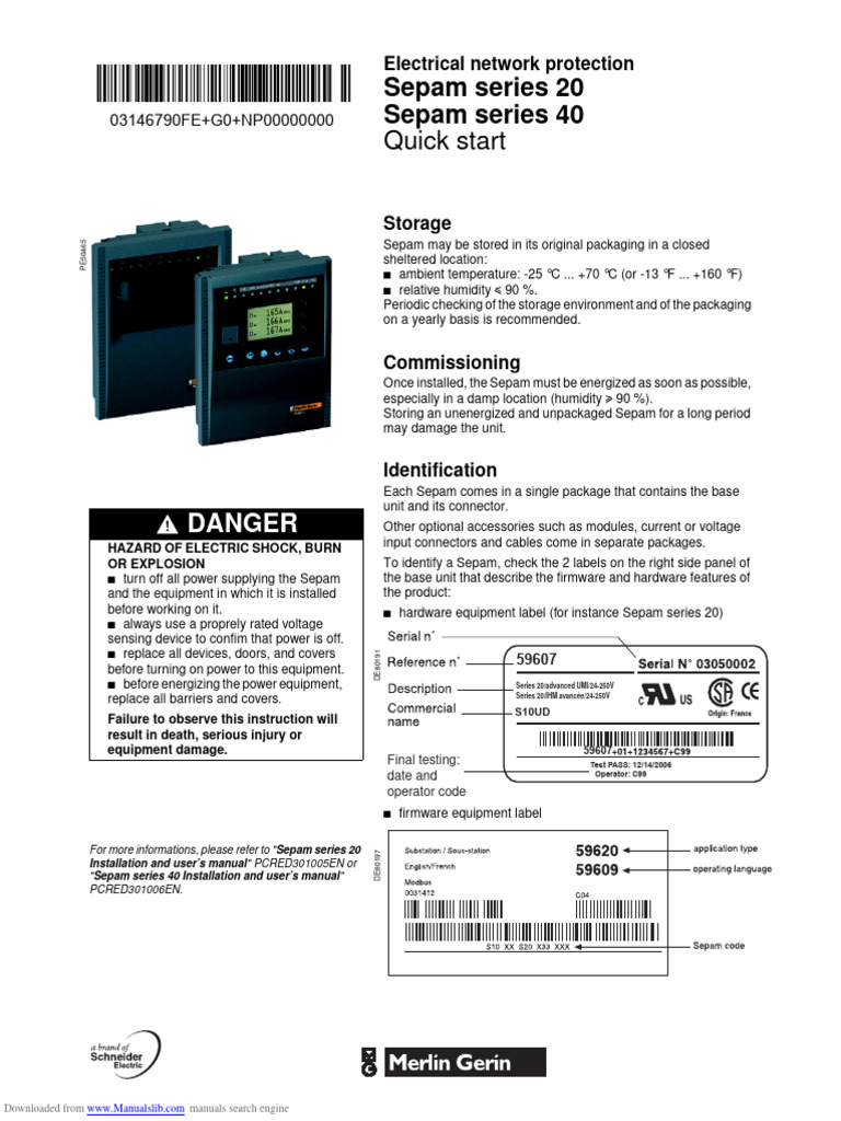 Sepam Series 20 | PDF | Electrical Connector | Safety