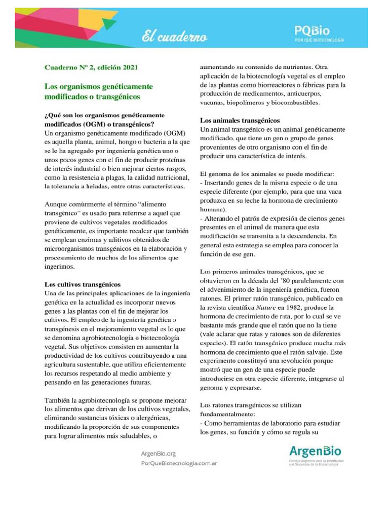 OMG o TRANSGENICOS | PDF