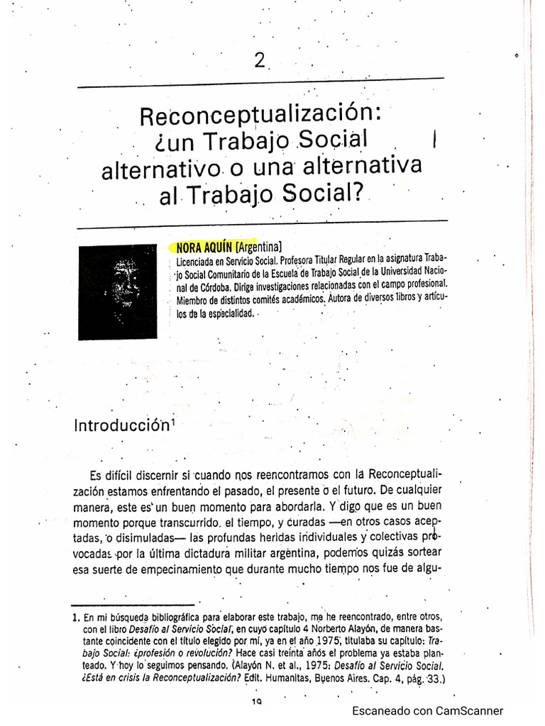 Nora Aquin Reconceptualización | PDF
