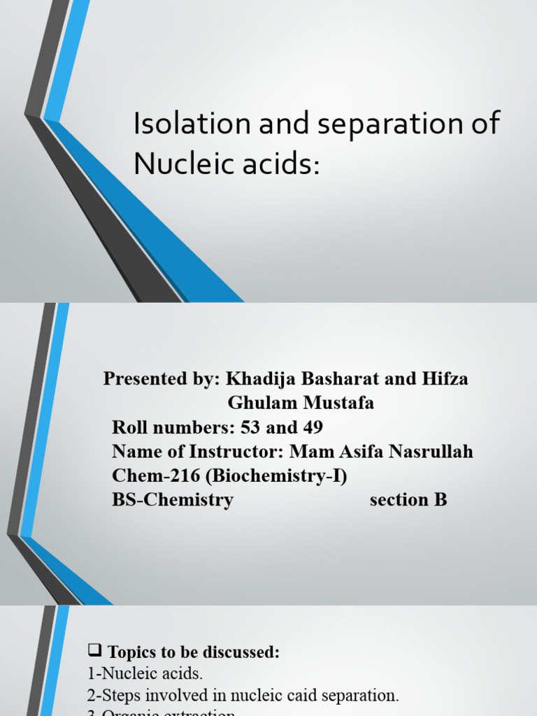 Isolation and Separation of Nucleic Acids | Download Free PDF | Gel ...