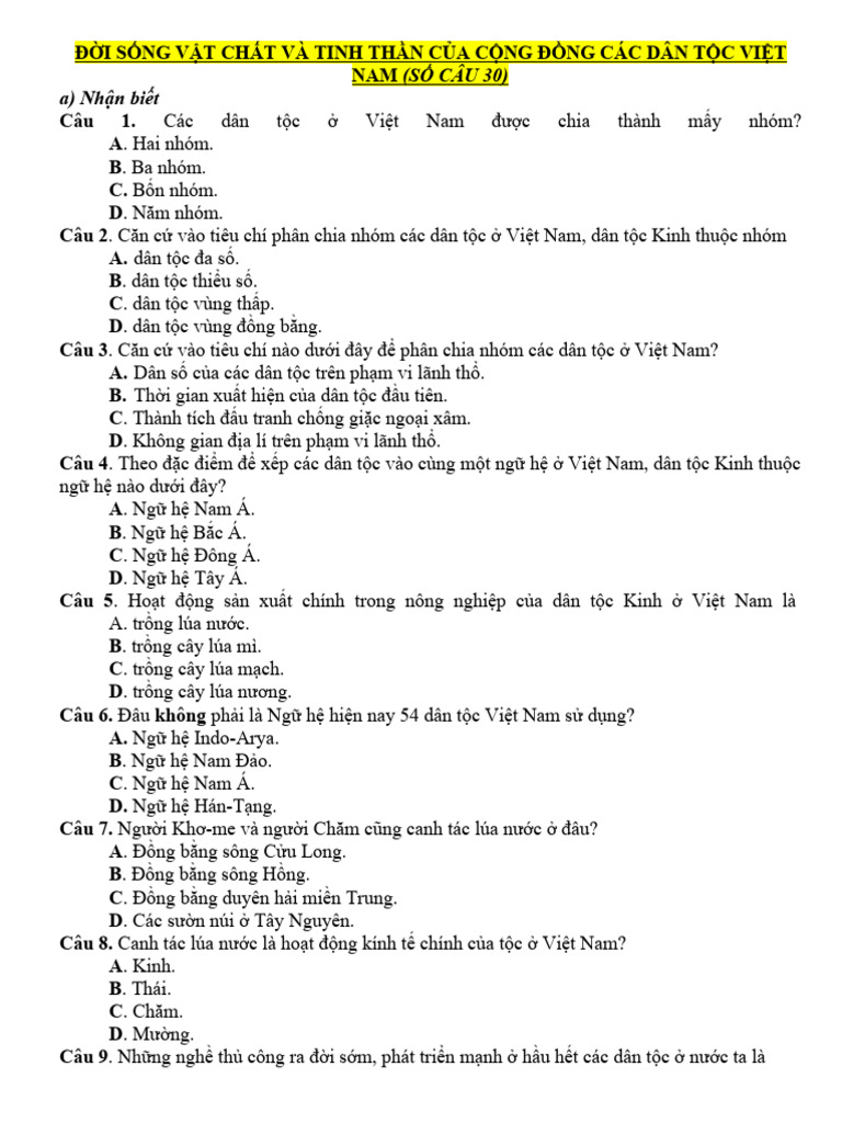 Bài 14 (C NG Đ NG Các Dân T C VN) | PDF