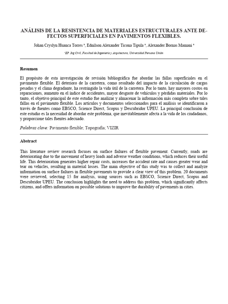 Análisis de La Resistencia y Defectos de Pavimento | PDF | Cemento ...