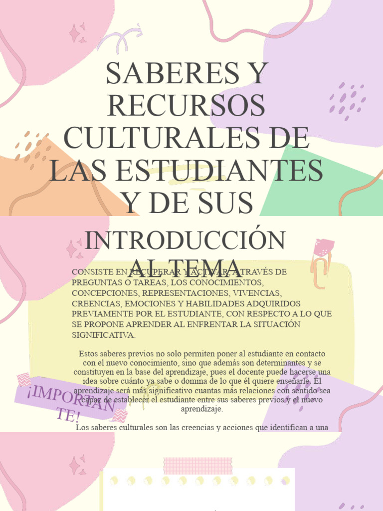 Saberes y Recursos Culturales en Educación | PDF | Enseñando | Maestros