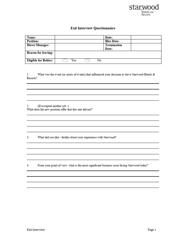 Appendix HR-SEA-AR-17-Exit Interview | PDF | Business | Industrial And ...