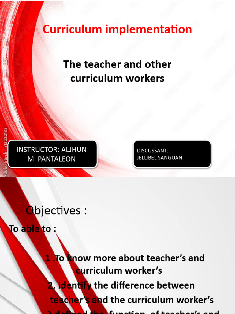 PED 109 Curriculum Implementation | PDF | Curriculum | Teachers