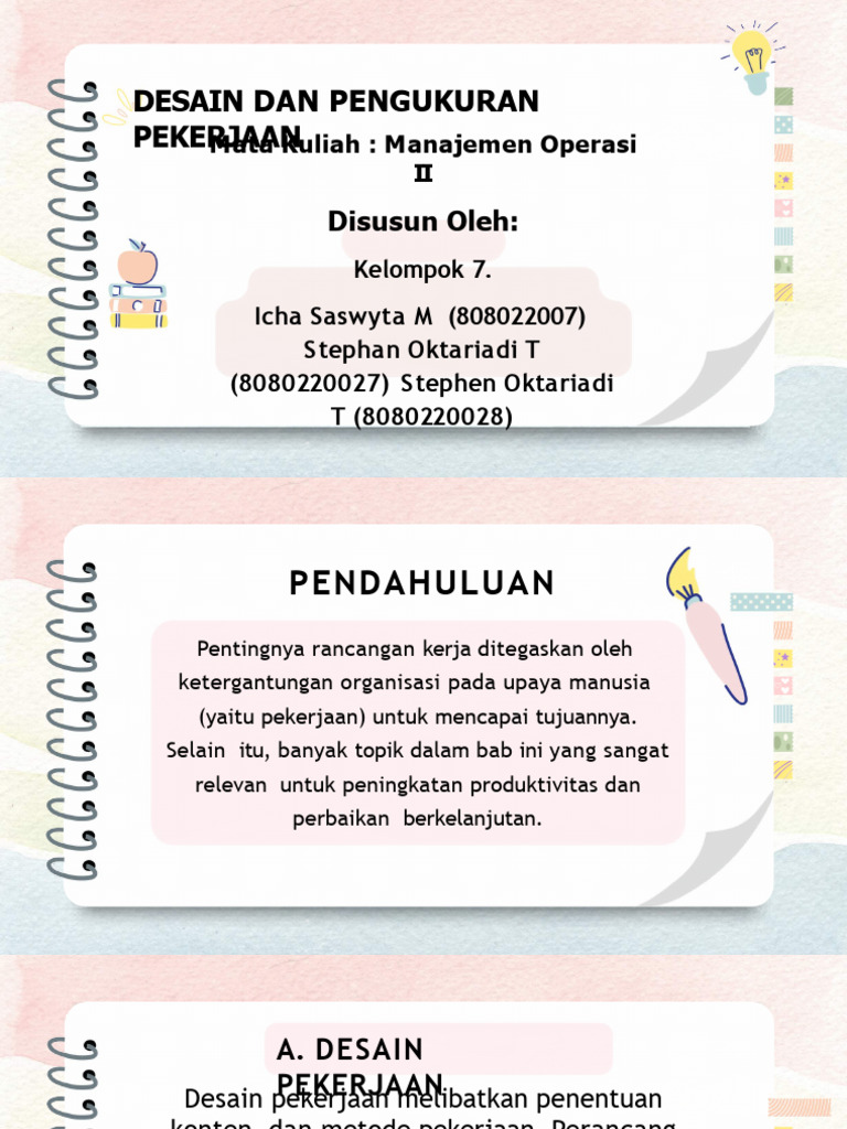 Chapter 7 - Design Dan Pengukuran Pekerjaan | PDF