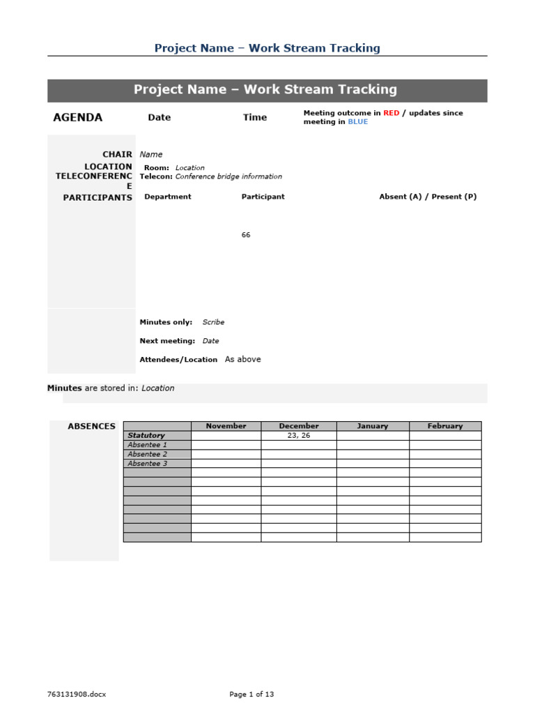 Plantilla Seguimiento Del Proyecto-Workstream | Download Free PDF | Risk