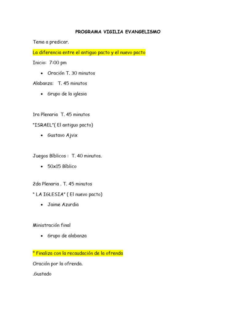 Programa Vigilia | PDF