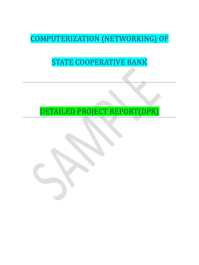 181804052019.sample DPR - Computerisation Programme of SCB | PDF | Data ...