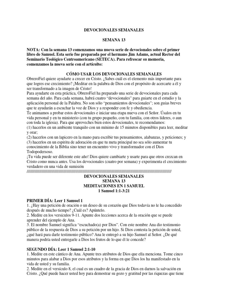 Devocional 1 Samuel | PDF | David | Saulo