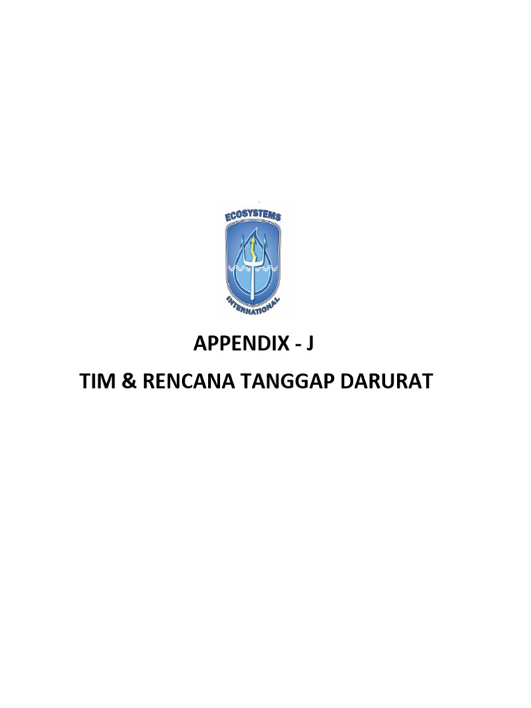 Appendix - J (Tim - Rencana Tanggap Darurat) | PDF