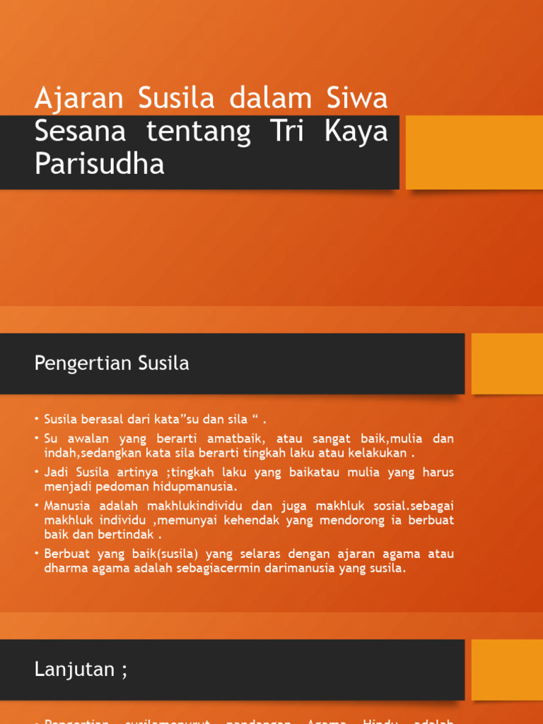 Ajaran Susila Dalam Siwa Sesana Tentang Tri Kaya24 | PDF