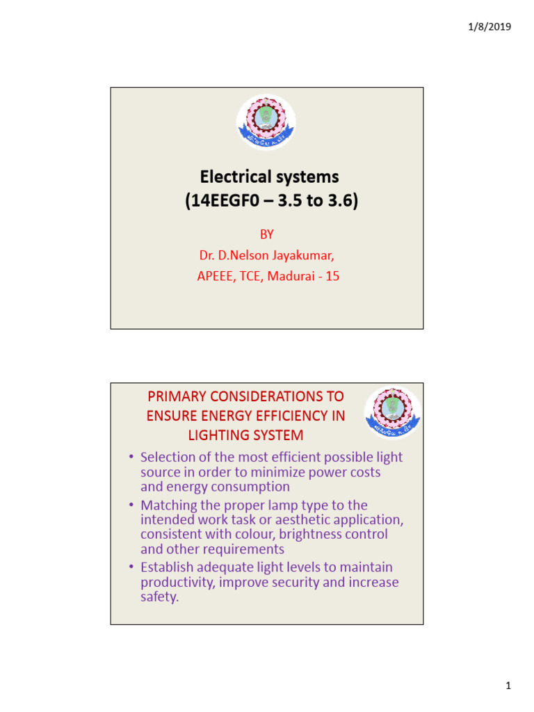 Electrical System | PDF | Fluorescent Lamp | Lighting